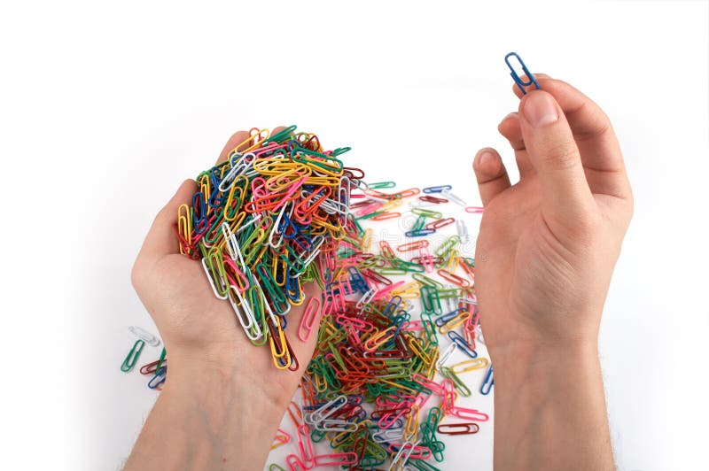 Hands Holds Paper Clips Picture. Image: 4345143