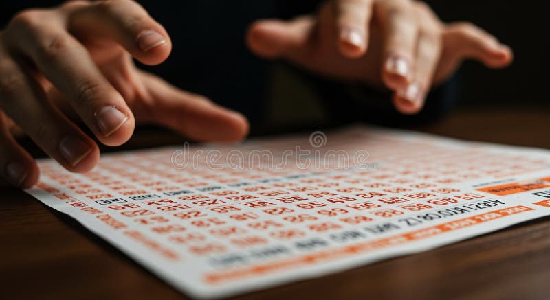 Hands Hover Over a Bingo Card Filled with Numbers in a Grid Layout. the ...