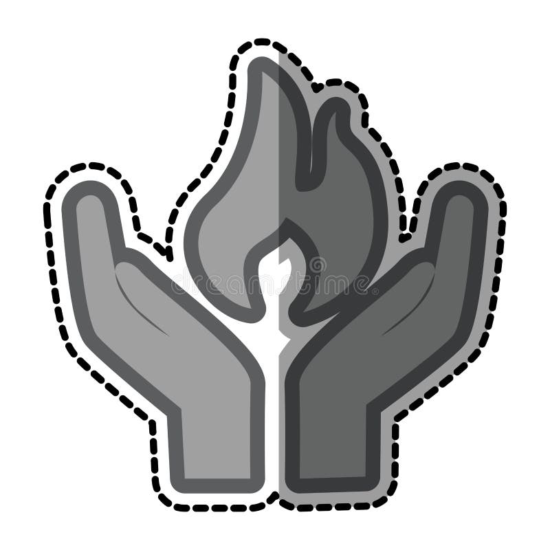 Hands Human with Fire Flame Isolated Icon Stock Vector - Illustration ...