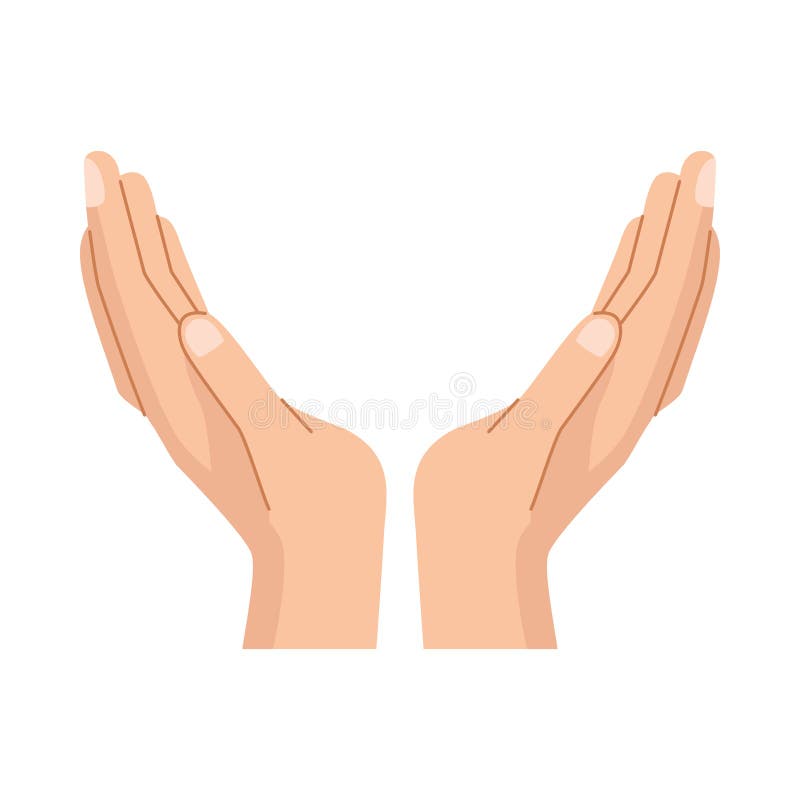 Hands Human Protecting Isolated Icon Stock Vector - Illustration of ...