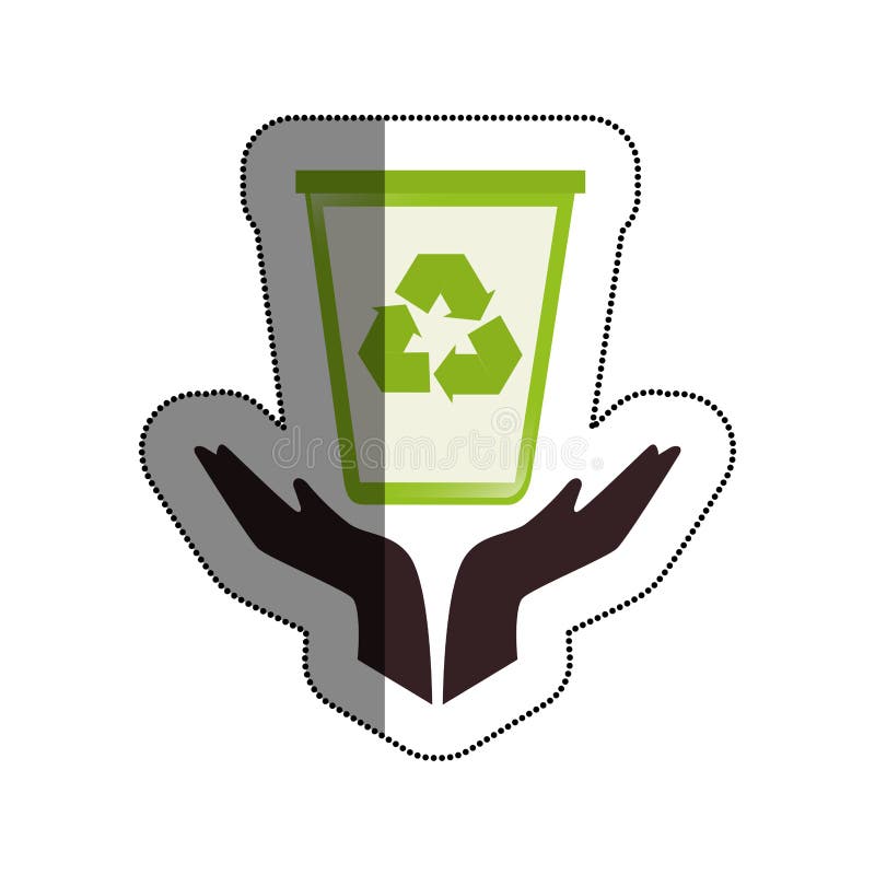 Hands Human with Recycle Bin Stock Illustration - Illustration of ...