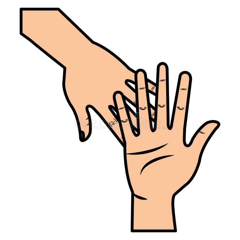 Hands human touching icon stock illustration. Illustration of ...
