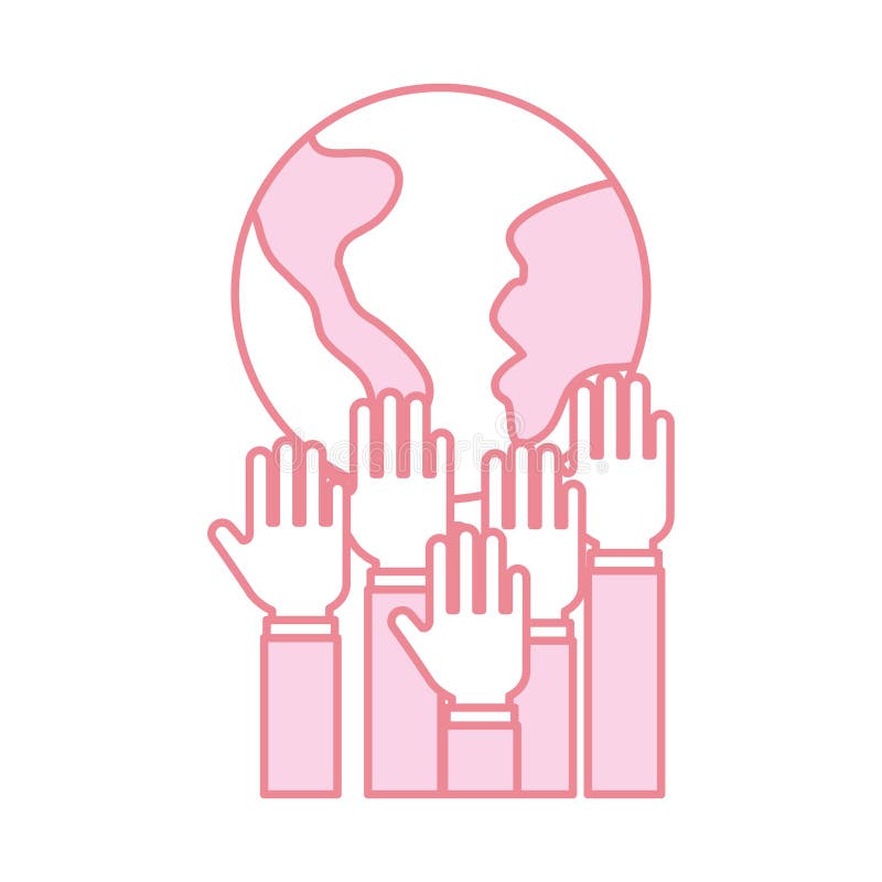 Hands Human with World Planet Earth Icon Stock Vector - Illustration of ...