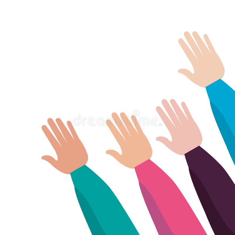 Hands Humans Up Community Icons Stock Vector - Illustration of high ...