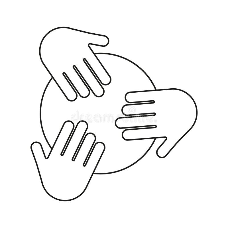 Hands Icon. Circle Shape. Unity Symbol. Teamwork Concept Stock ...