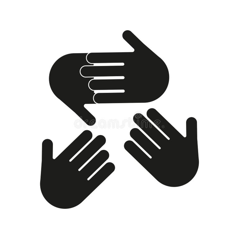 Hands Icon. Cooperation Gesture Symbol. Teamwork Connection Sign ...