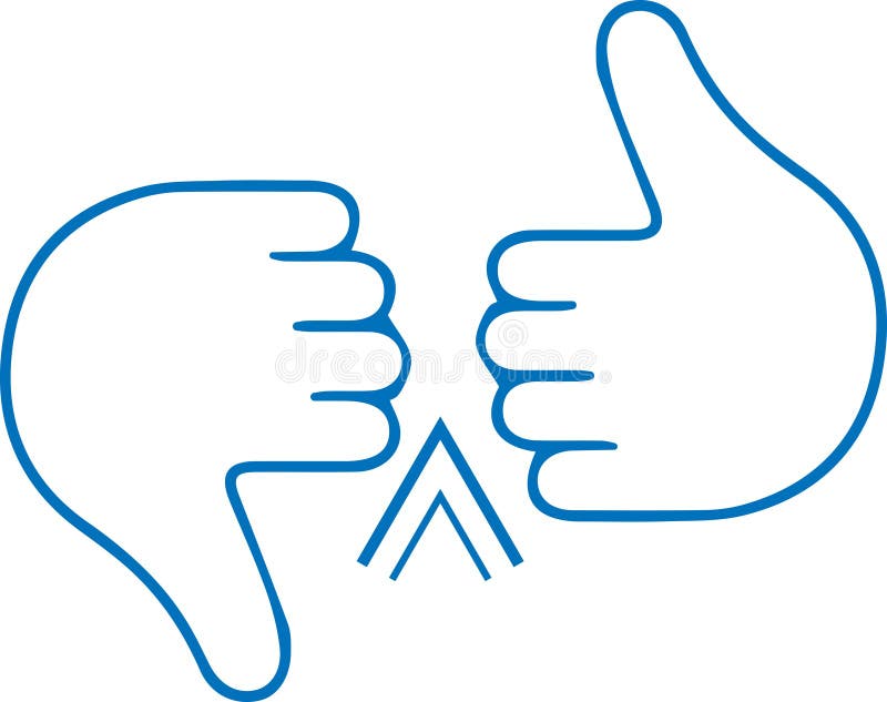 Hands Icon, Finger Blue Vector Icon Stock Vector - Illustration of ...