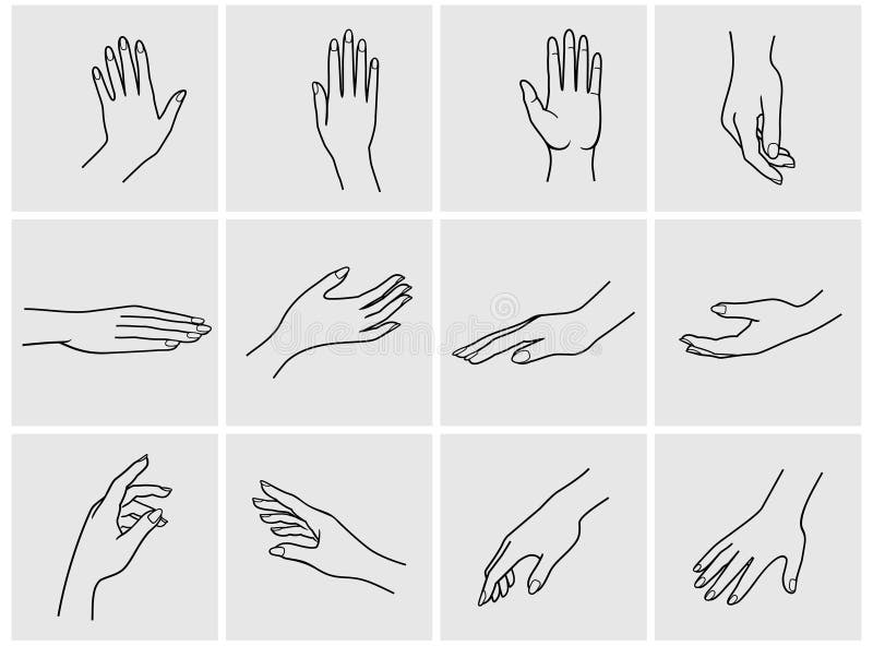 Hands icon set stock vector. Illustration of internet - 93574235
