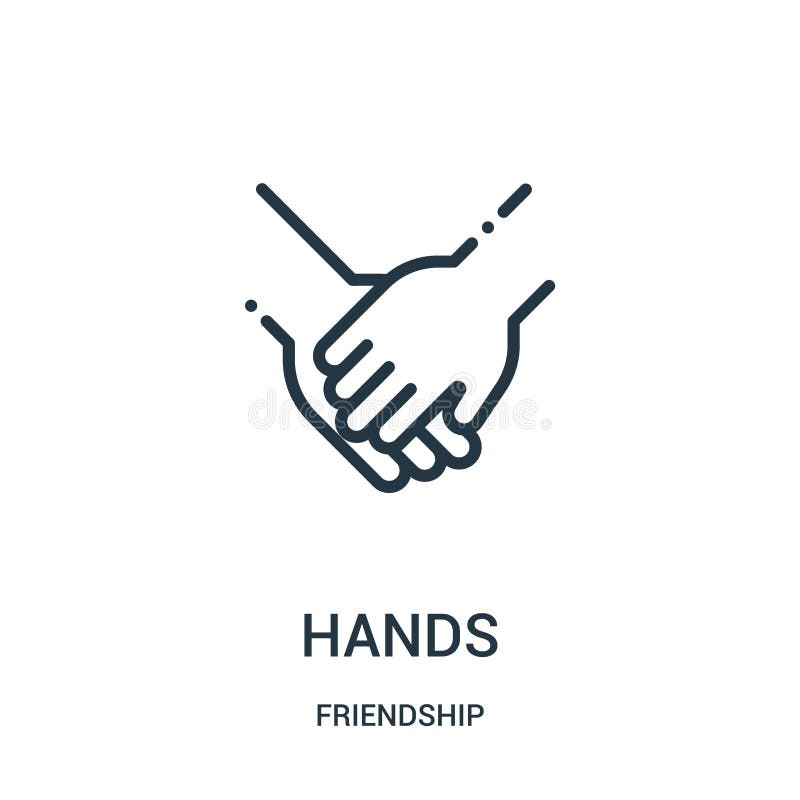 Hands Icon Vector from Friendship Collection. Thin Line Hands Outline ...