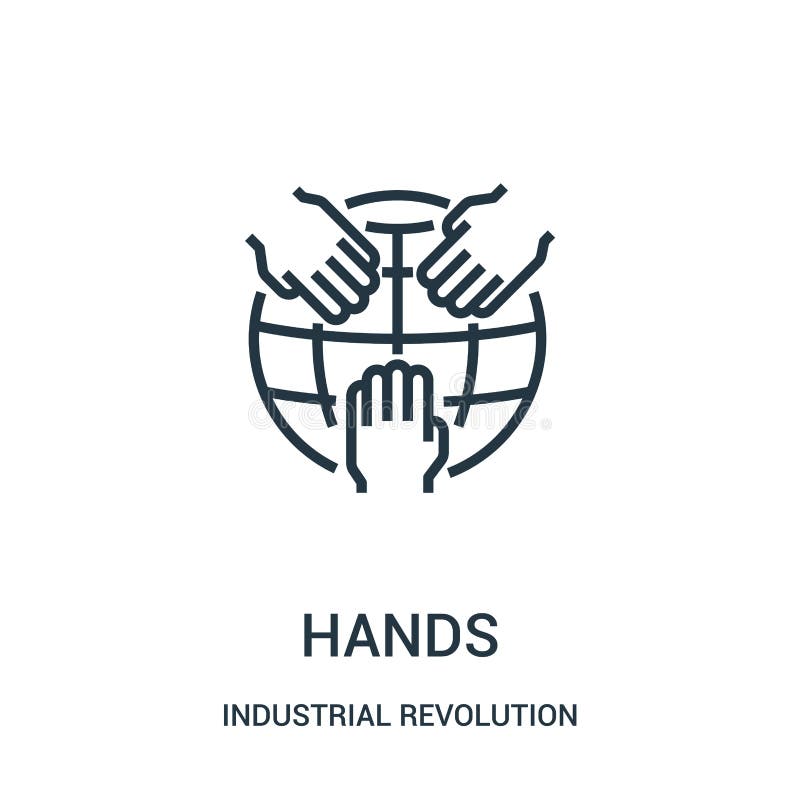 Hands Icon Vector from Industrial Revolution Collection. Thin Line ...