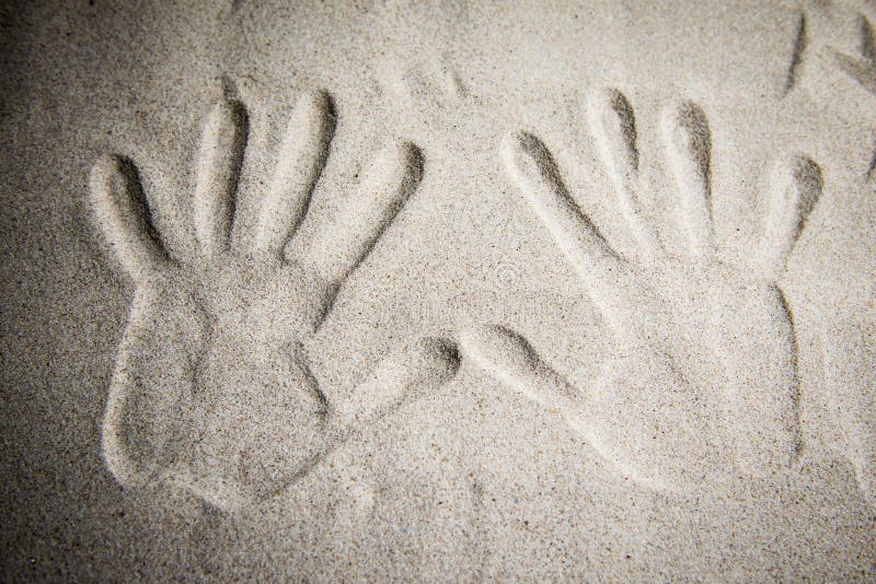 Imprints in the Sand. Place for Signature. Beach, Seashells Stock Photo ...