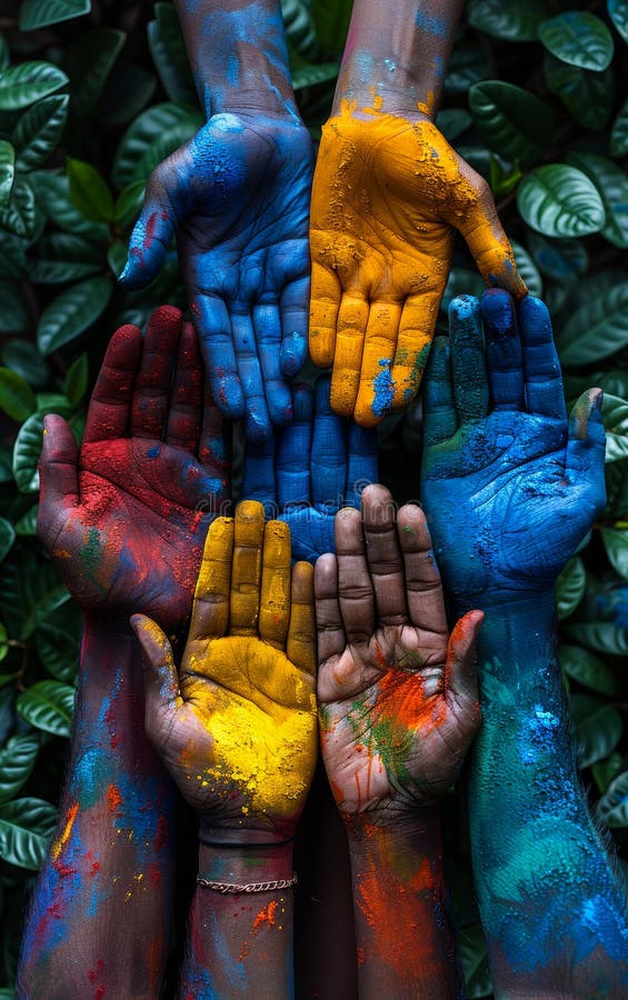 Hands of Indian People Painted with the Colors of the Indian Flag Stock ...