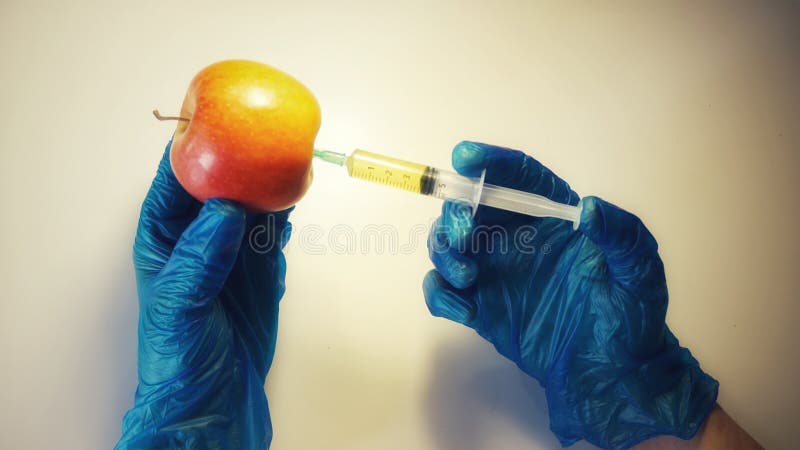 Hands Injecting into an Apple Fruit Stock Image - Image of fruit ...