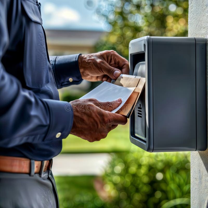 Hands Inserting Letters into Modern Mailbox, Generative Ai Stock ...