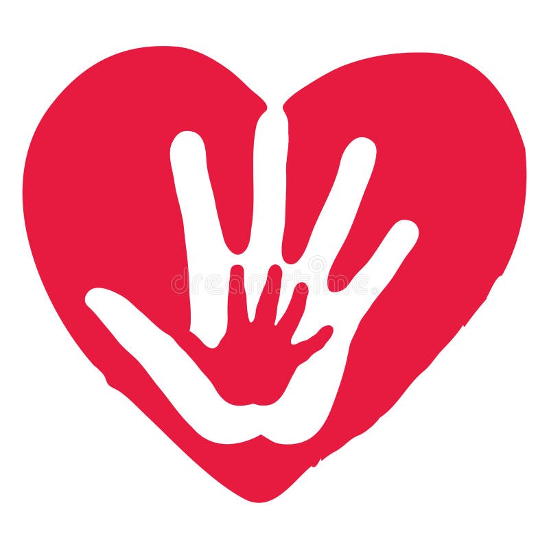 Hands Inside Big Red Heart stock vector. Illustration of hands - 51043561