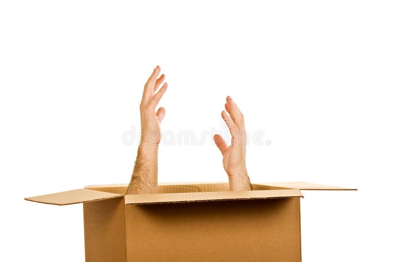 Hands inside of the box stock photo. Image of concept - 9571804