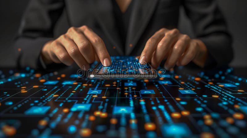 Hands Interacting with Digital Interface on Smartphone Stock ...