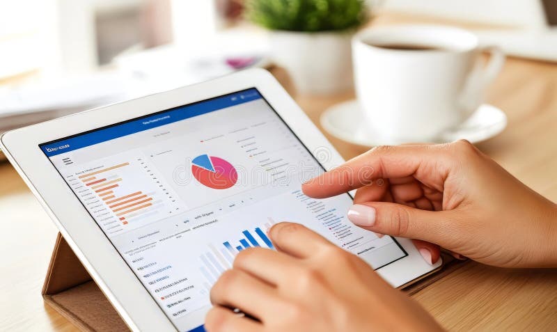 Hands Interacting Tablet Screen Work Environment Stock Photos - Free ...