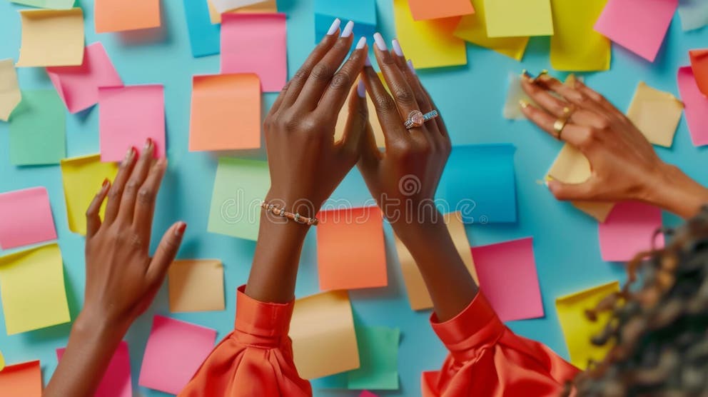 Creative Brainstorming with Post-Its.AI Generated Image Stock Image ...