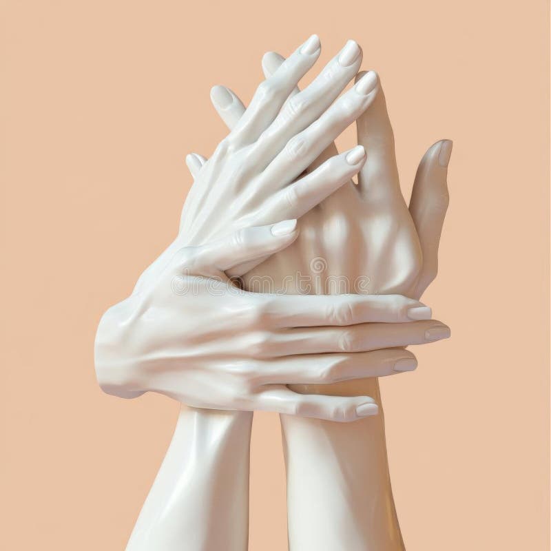 Hands Intertwined, a Sculpture of Unity and Connection, Sculptural ...