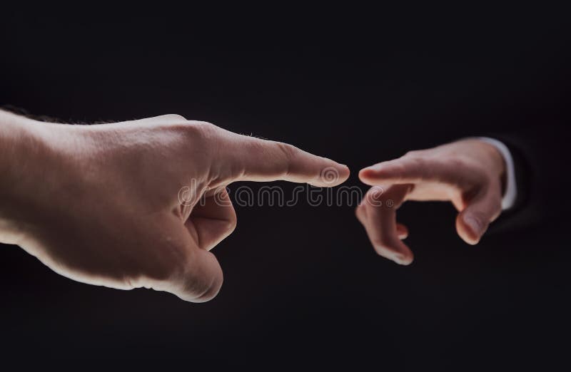 Hand Isolated on Black Background with Index Finger Extended Stock ...