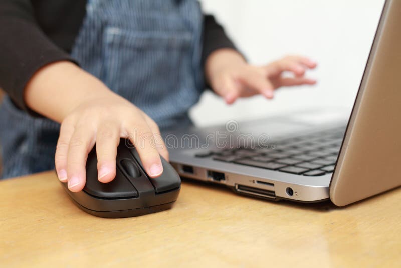 Hands of Japanese Girl Using Notebook PC Stock Photo - Image of girl ...