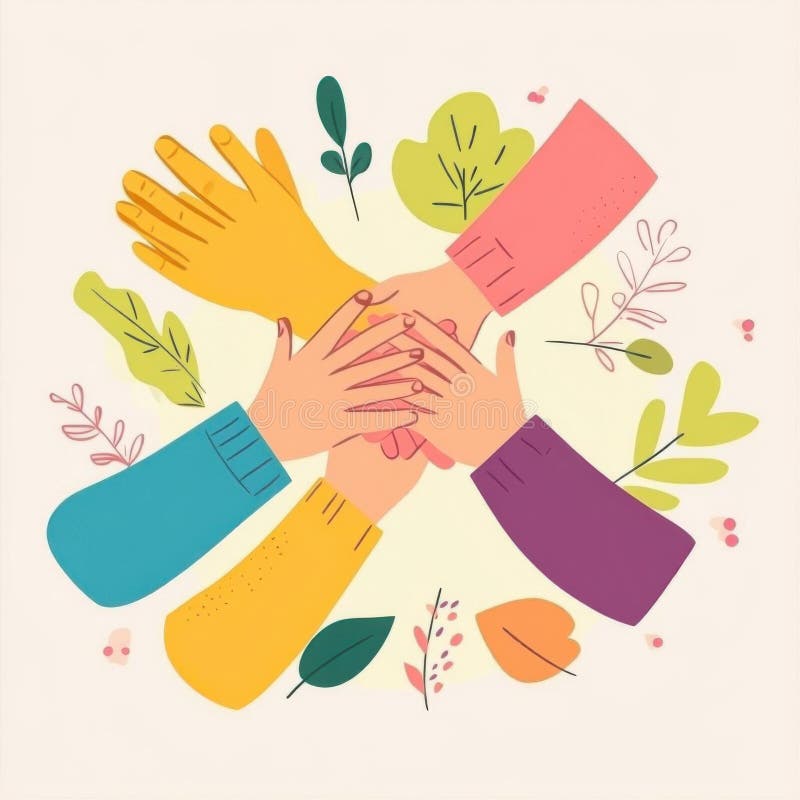 Hands Join Together, with Teamwork and Collaboration among Team Members ...