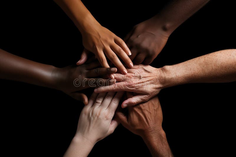 Hands Joined in a Gesture of Collaboration, Teamwork among Different ...