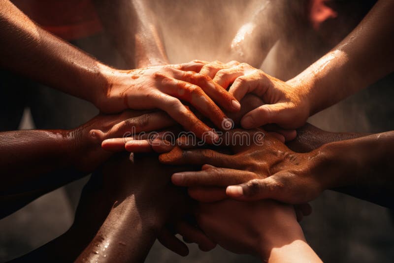 Hands Joined in a Gesture of Collaboration, Teamwork among Different ...