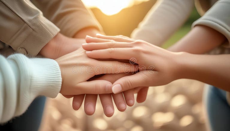 Hands Joined Together Symbolizing Unity and Solidarity Stock ...