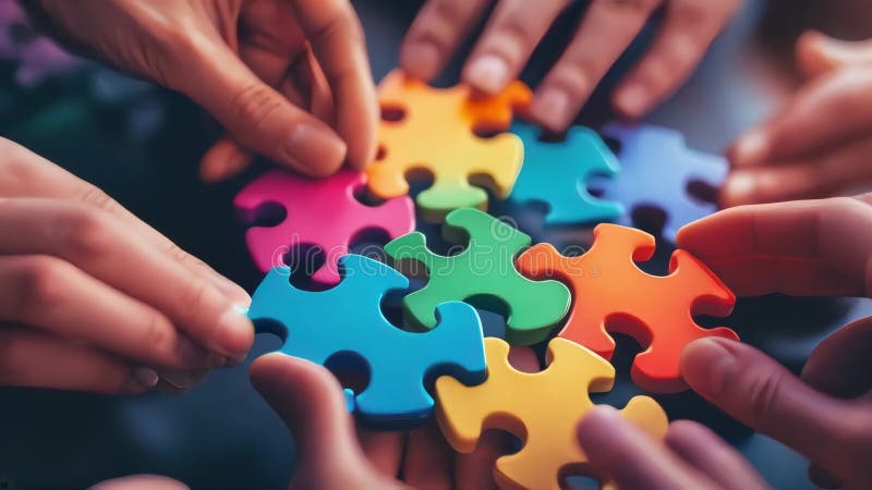 Hands Joining Puzzle Pieces Stock Video - Video of group, concept ...