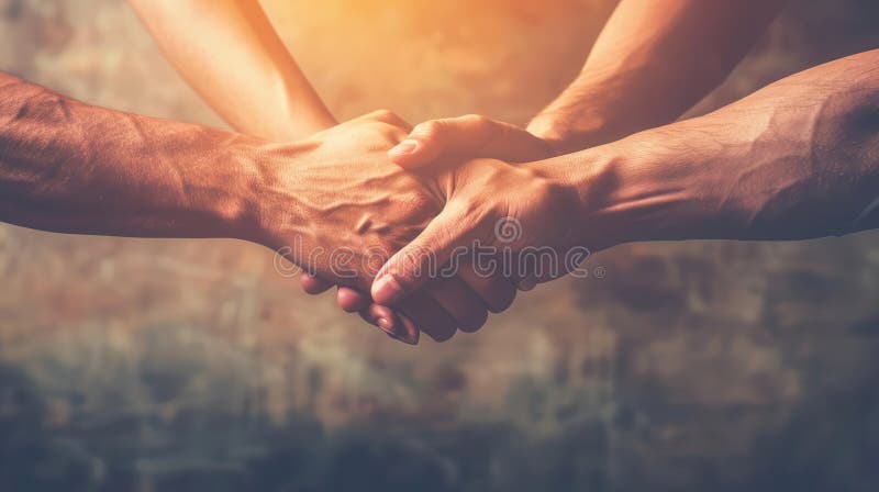 Two Hands Clasped Together in a Gesture of Support and Trust Stock ...