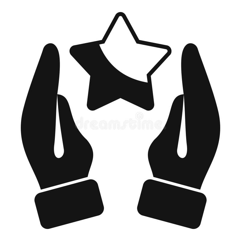 Hands Keep Care on Star Icon Simple Vector. Win Idea Stock Vector ...