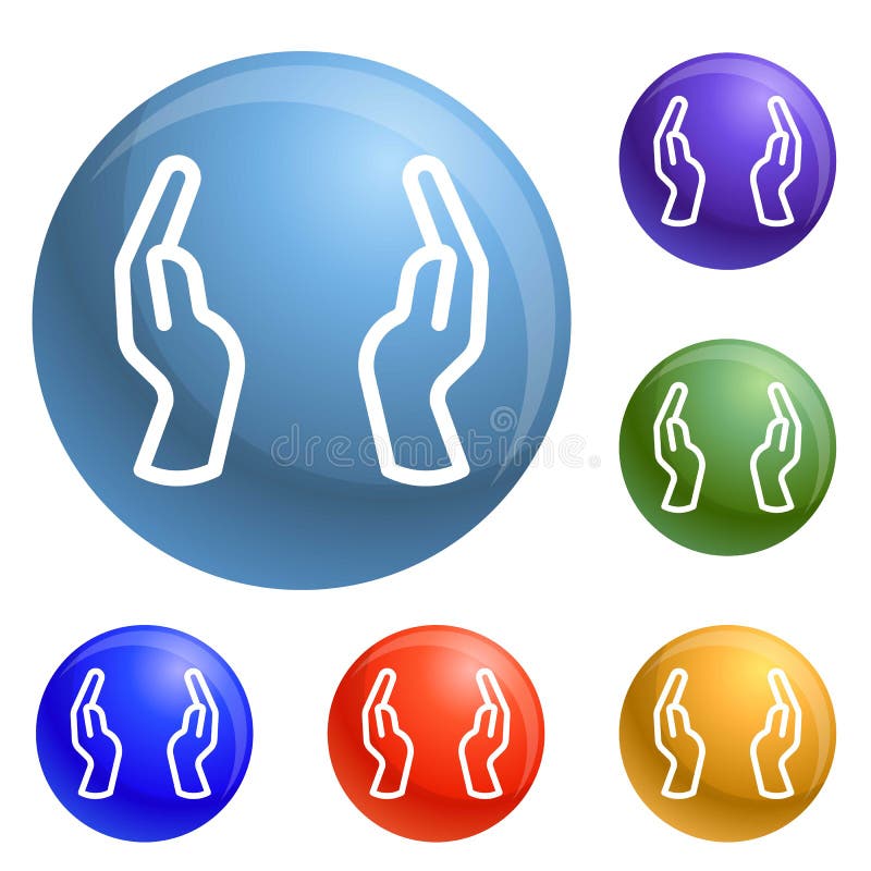 Hands Keep Icons Set Vector Stock Vector - Illustration of hand ...