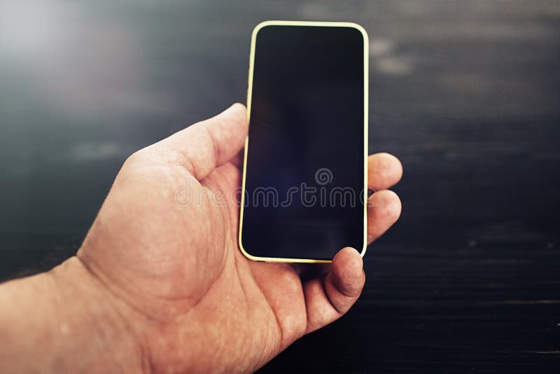 Hands Keep Mobile Phone Top View Stock Image - Image of phone, overhead ...