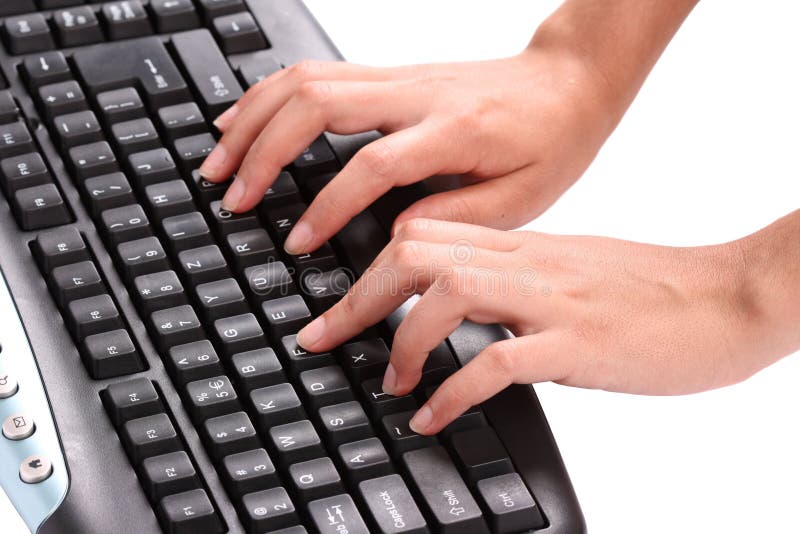 Hands on keyboard stock photo. Image of macro, computer - 10042652