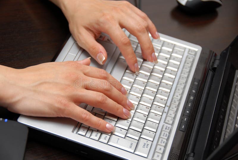 Hands on keyboard stock photo. Image of black, busy, laptop - 14551164