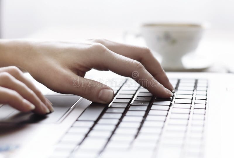 Hands on keyboard stock photo. Image of type, hands, close - 25158508