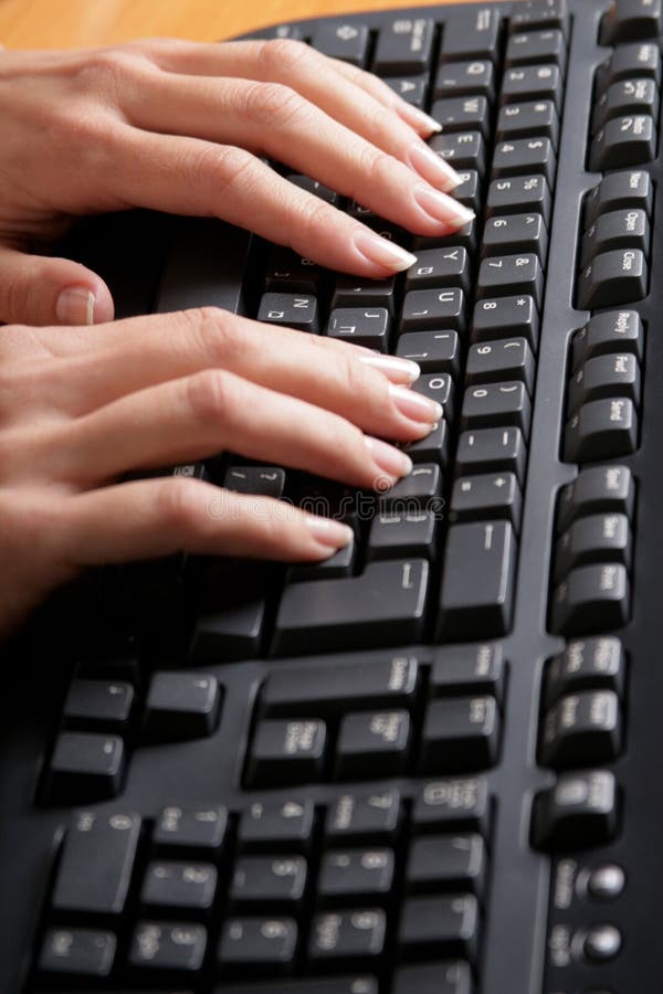 Hands on the keyboard stock image. Image of human, business - 3673543