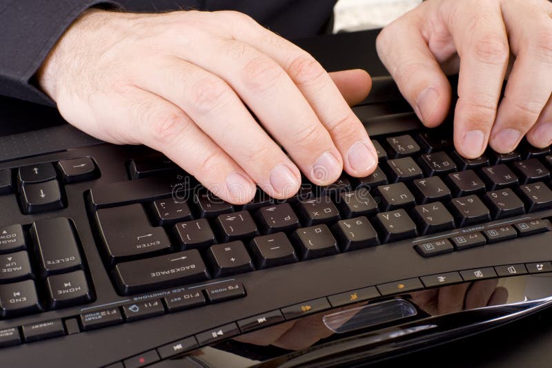Hands on keyboard stock photo. Image of equipment, corporate - 5555188