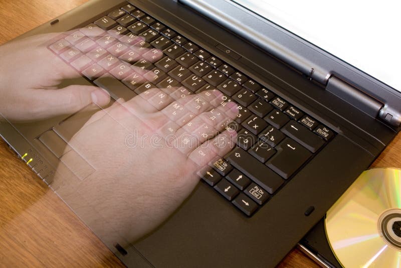 Hands on keyboard stock image. Image of connection, laptop - 7456339