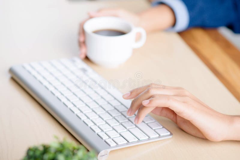 Hands on keyboard stock photo. Image of table, computer - 85172402