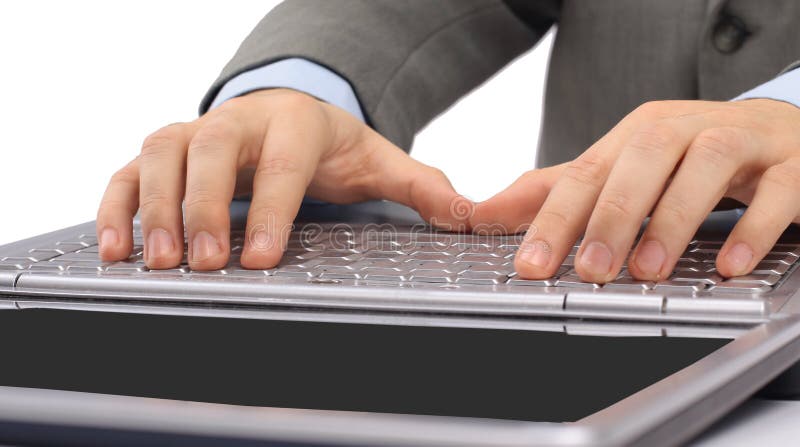 Hands on Keyboard computer stock image. Image of silver - 18639593