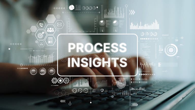 Hands on Keyboard with Overlay of Data Visualization Elements ...
