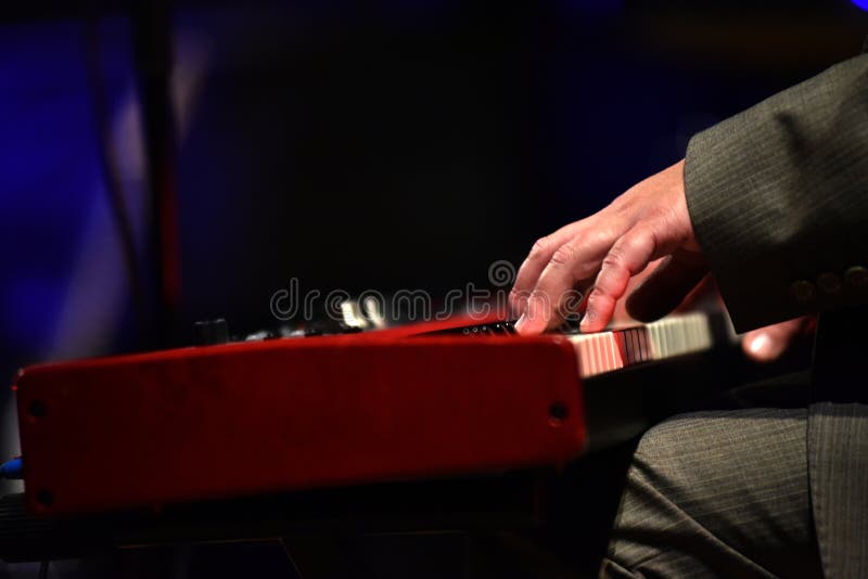 Hands of Keyboard Player Musician Playing Live Stock Photo - Image of ...