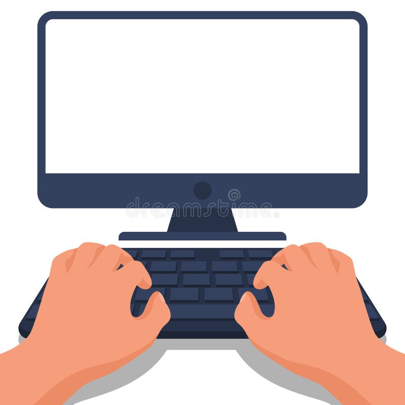 Hands on the Keyboard. Search on the Internet Stock Vector ...