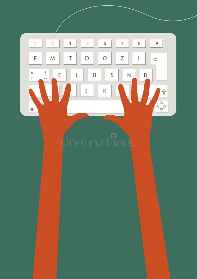 Hands Keyboard Vector Illustrator Stock Illustrations – 17 Hands ...