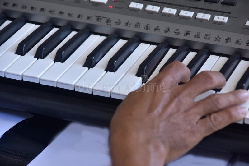 Hands of a Keybord Player during a Live Performance Stock Image - Image ...