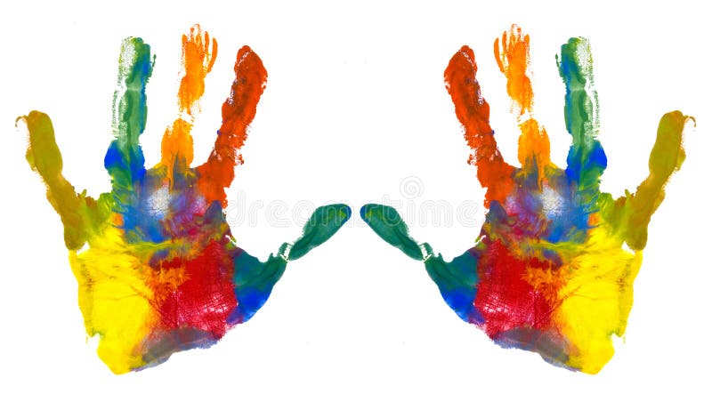 Rainbow Painted Hands Stock Illustrations – 182 Rainbow Painted Hands ...