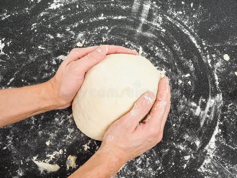Hands kneading dough stock photo. Image of knead, flour - 46288448